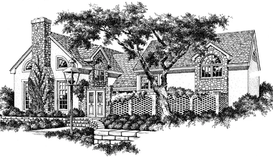 Stone Accents Stucco House Plan | Southern Living House Plans